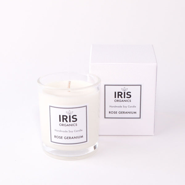Rose Geranium Mini Votive Candle – Iris Organics